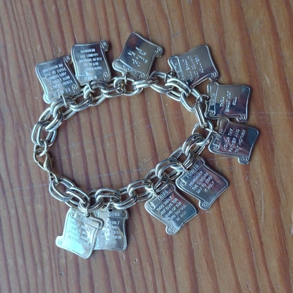 Jewelry | Gold Plate Ten Commandments Scroll Bracelet | Poshmark